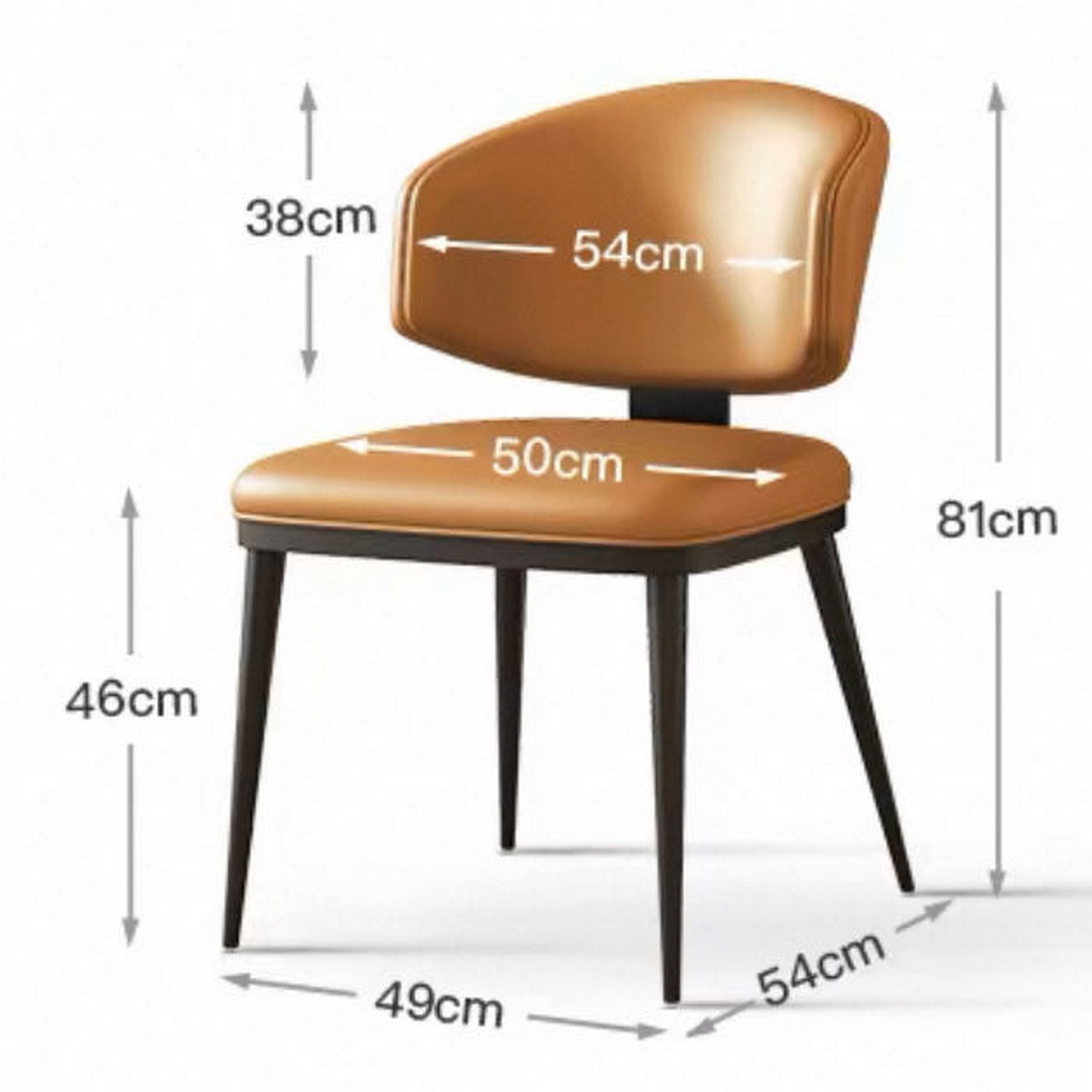 Обеденный стул в коже Alcamo (оранжевый / натуральная кожа (cow leather))