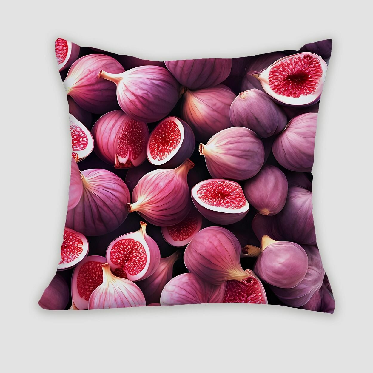 Подушка декоративная Розовый инжир 40х40 велюр