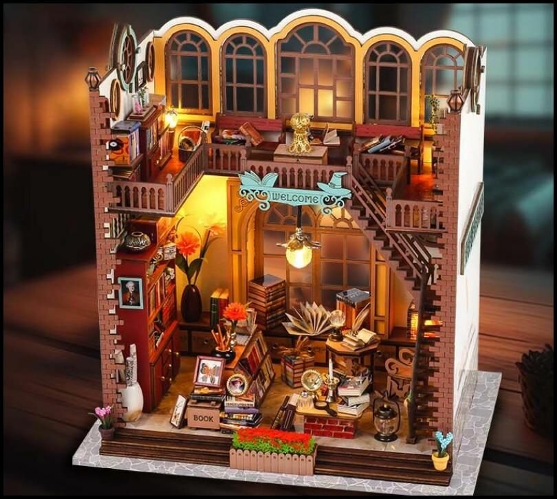 Деревянная вилла ручная игрушка макет сцены-MIN