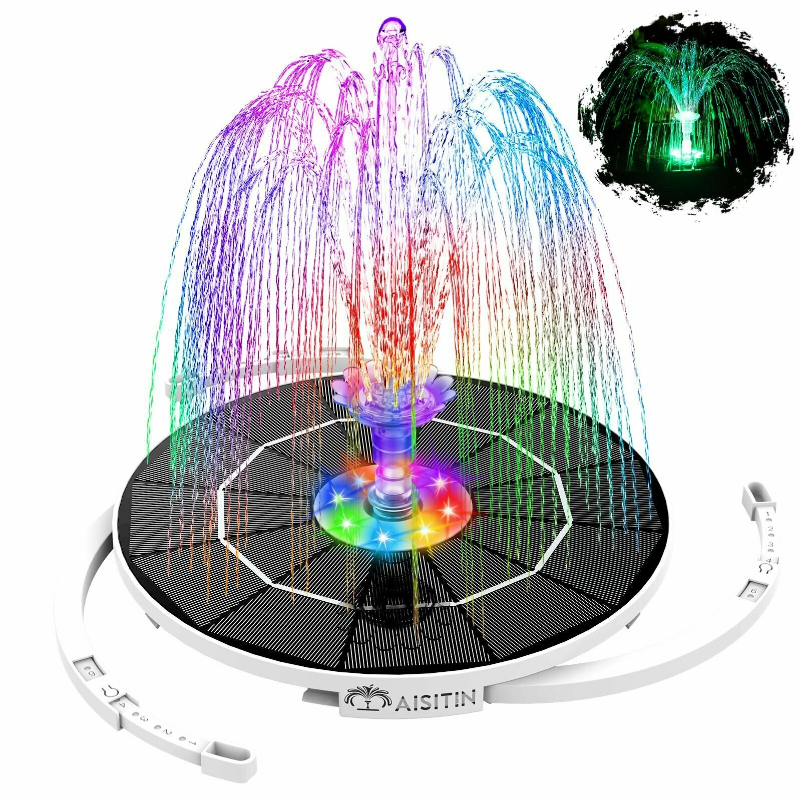 Светодиодный солнечный фонтанный насос мощностью 3,5 Вт, подходит для открытых садов, бассейнов, прудов, аквариумов.
