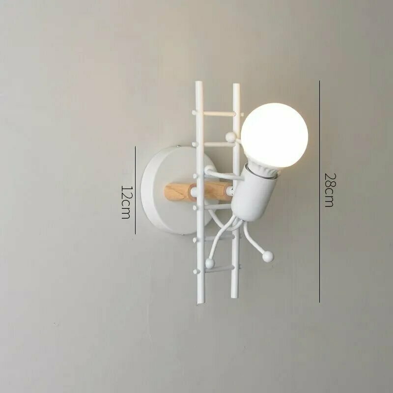 Настенный светильник "Креативный", кованое железо, E27, белый, черный, 10Вт