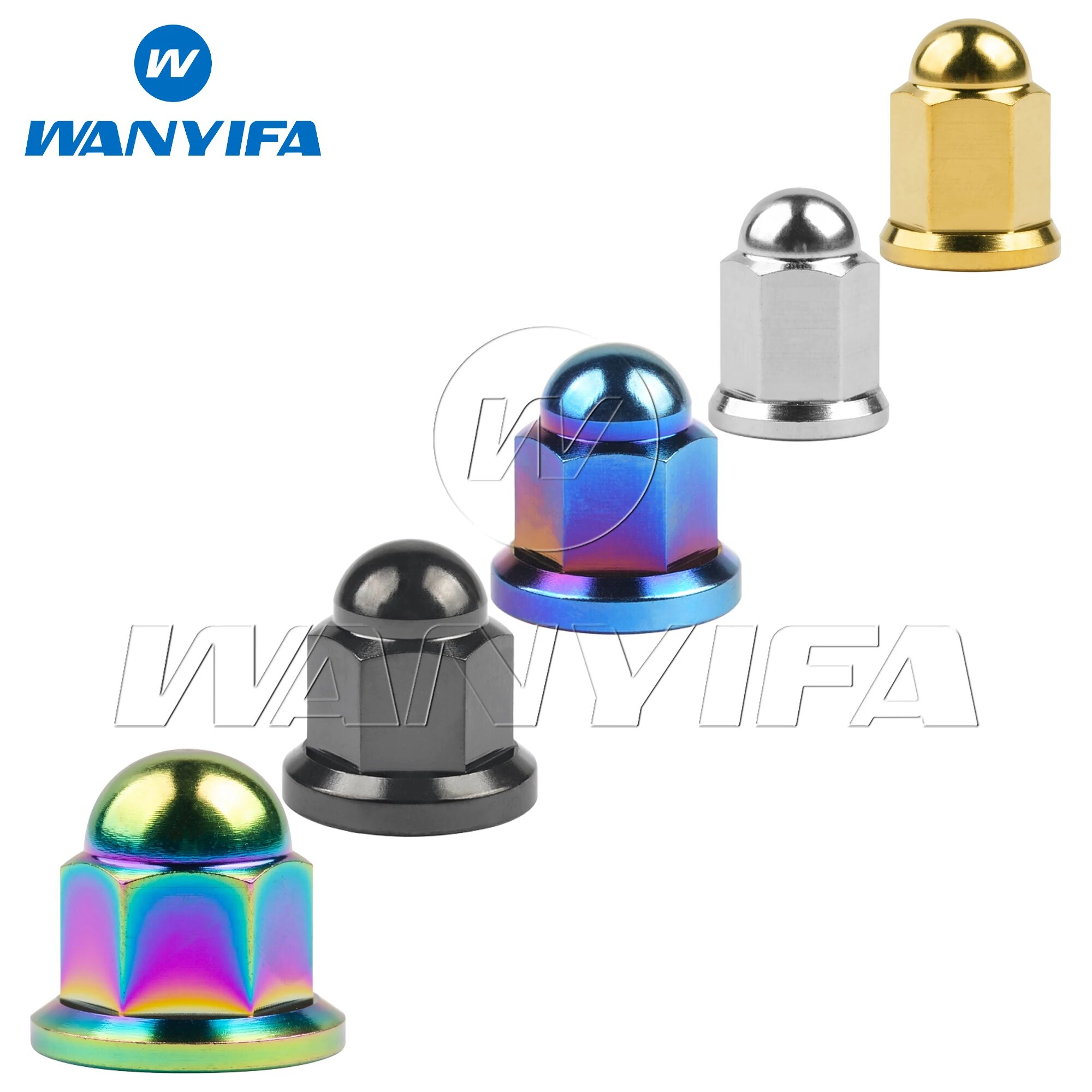 Wanyifa Титановые гайки M6 M8 M10 M8 Pitch 1.25mm, Purple Gold(PVD)