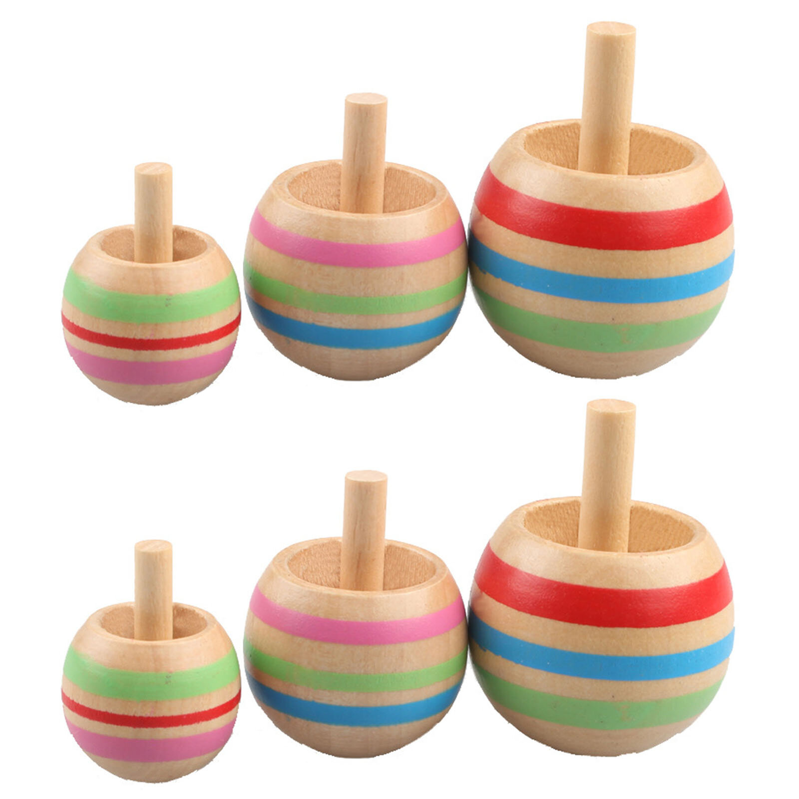 Волшебный Перевернутый Гироскоп Оптом 6шт Детский Деревянный Волчок Палец Непоседа Игрушка Вращать Гироскоп Успокаивающий Гироскоп Подарок Для Малышей