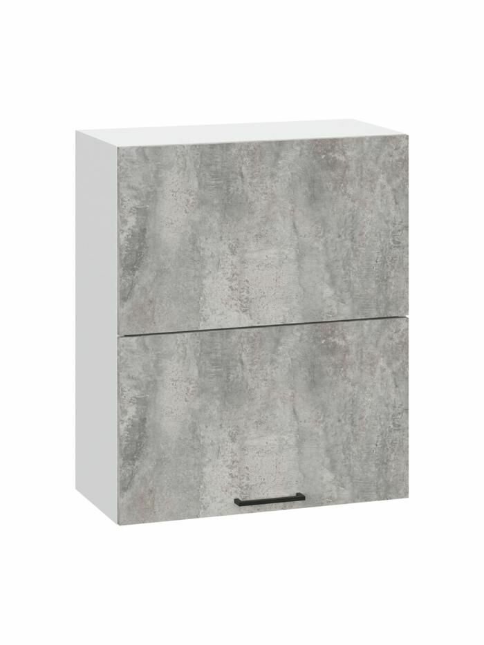 Кухонный модуль навесной, барный шкаф Урбан, 60х29.6х72 см, Белый / Цемент светлый