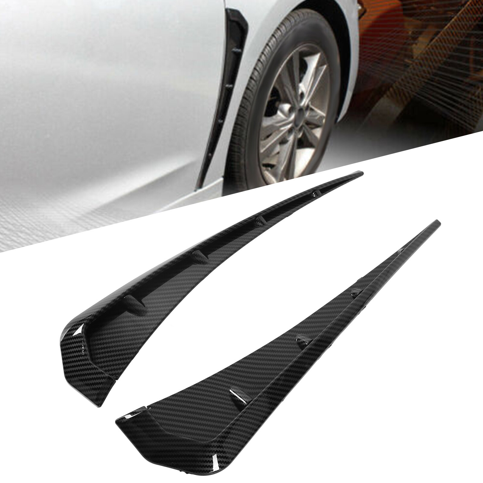 1 пара АБС-пластика из углеродного волокна с узором, универсальная накладка на боковое крыло автомобиля, вентиляционное отверстие на крыле