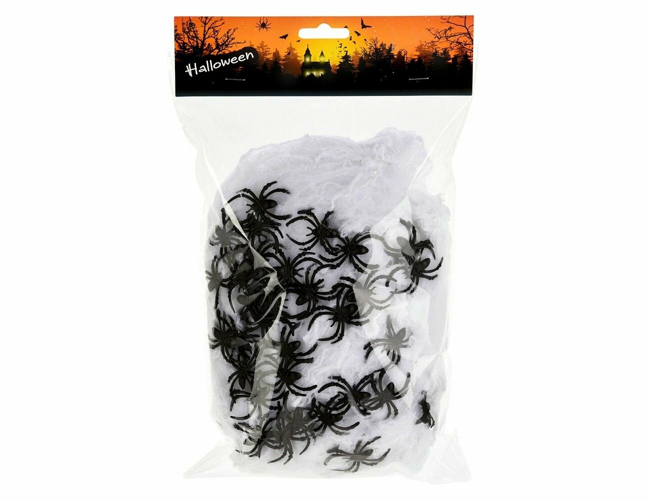 Эластичная паутина для карнавала спайдервэб с 32-мя пауками, Koopman International