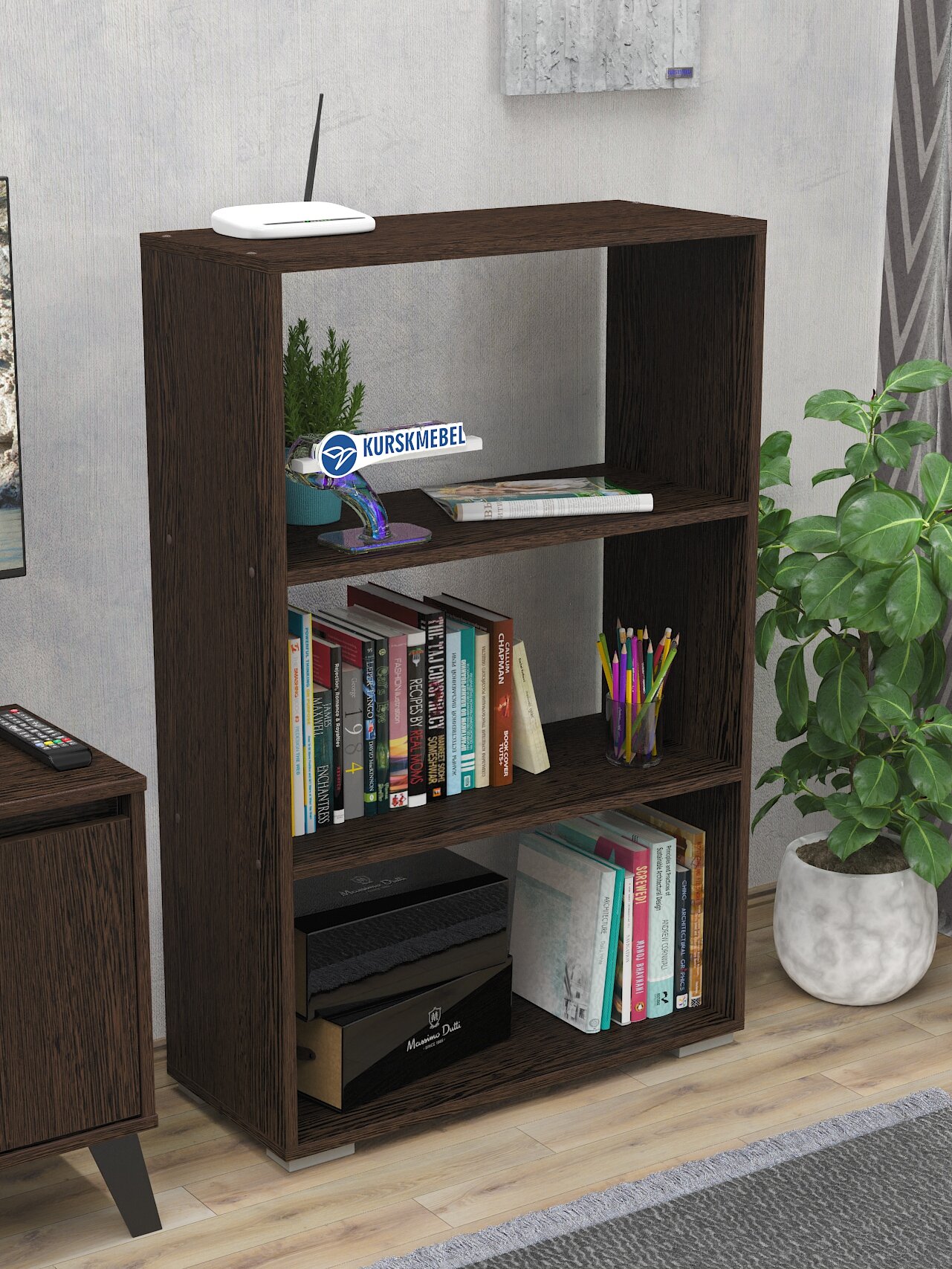 Стеллаж №9 деревянный (венге), ЛДСП, перегородка для зонирования, этажерка, мебель для хранения