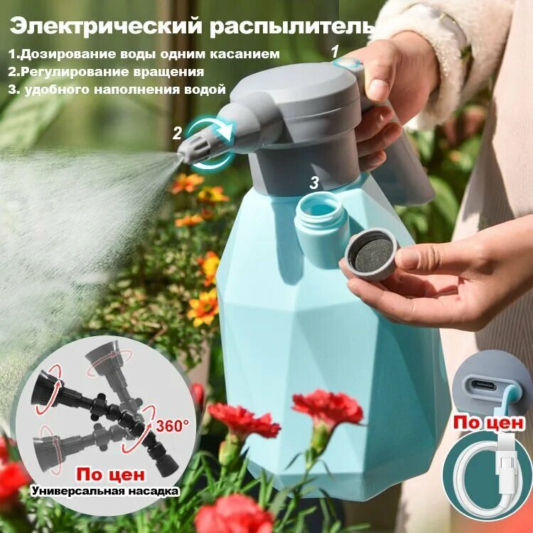Опрыскиватель K925, для растений, помповый, телескопическая штанга, 2 литра