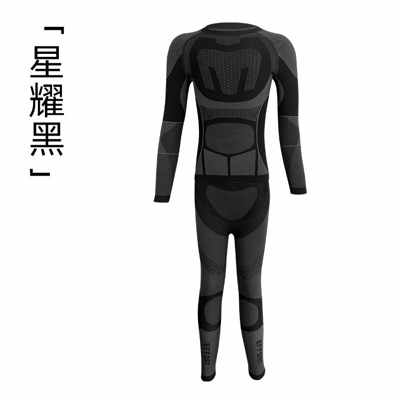 Новый комплект термобелья для мальчиков и девочек, зимнее велоспорт, бег, катание на лыжах, функциональные компрессионные быстросохнущие брюки