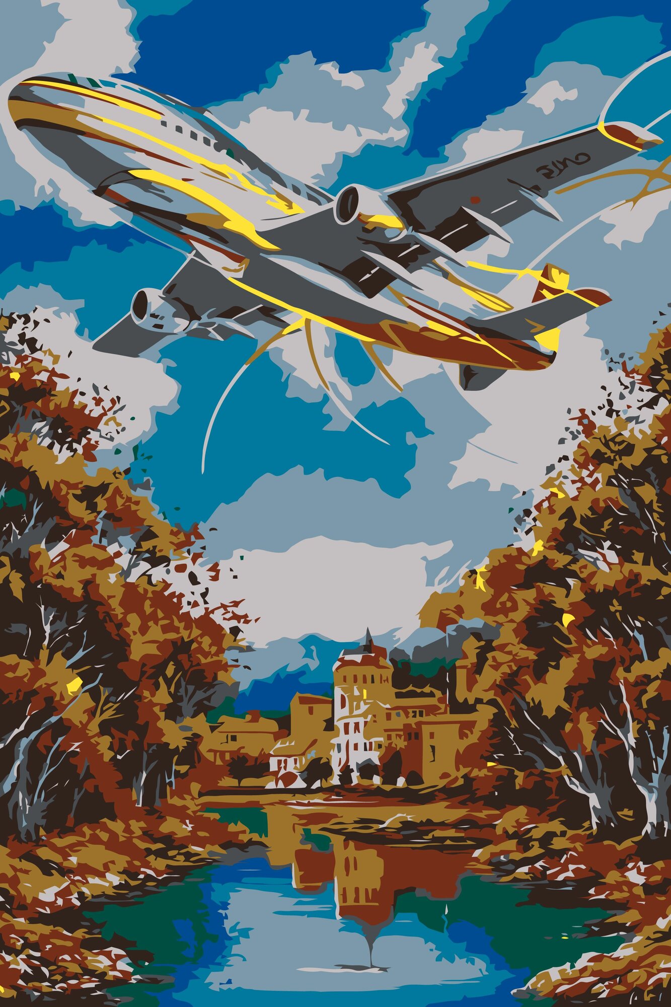 Детская картина по номерам E3184 "Самолеты" 20x30