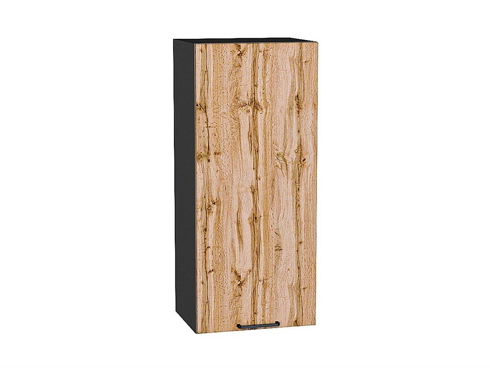 VVT Шкаф верхний с 1-ой дверцей Флэт Graphite, Wotan Oak 2S, 920, 400