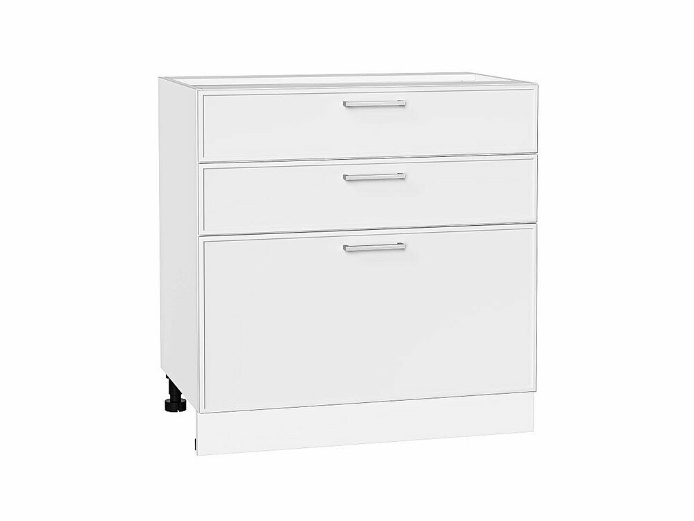 VVT Шкаф нижний с 3-мя ящиками Квадро Белый, Белый, 800