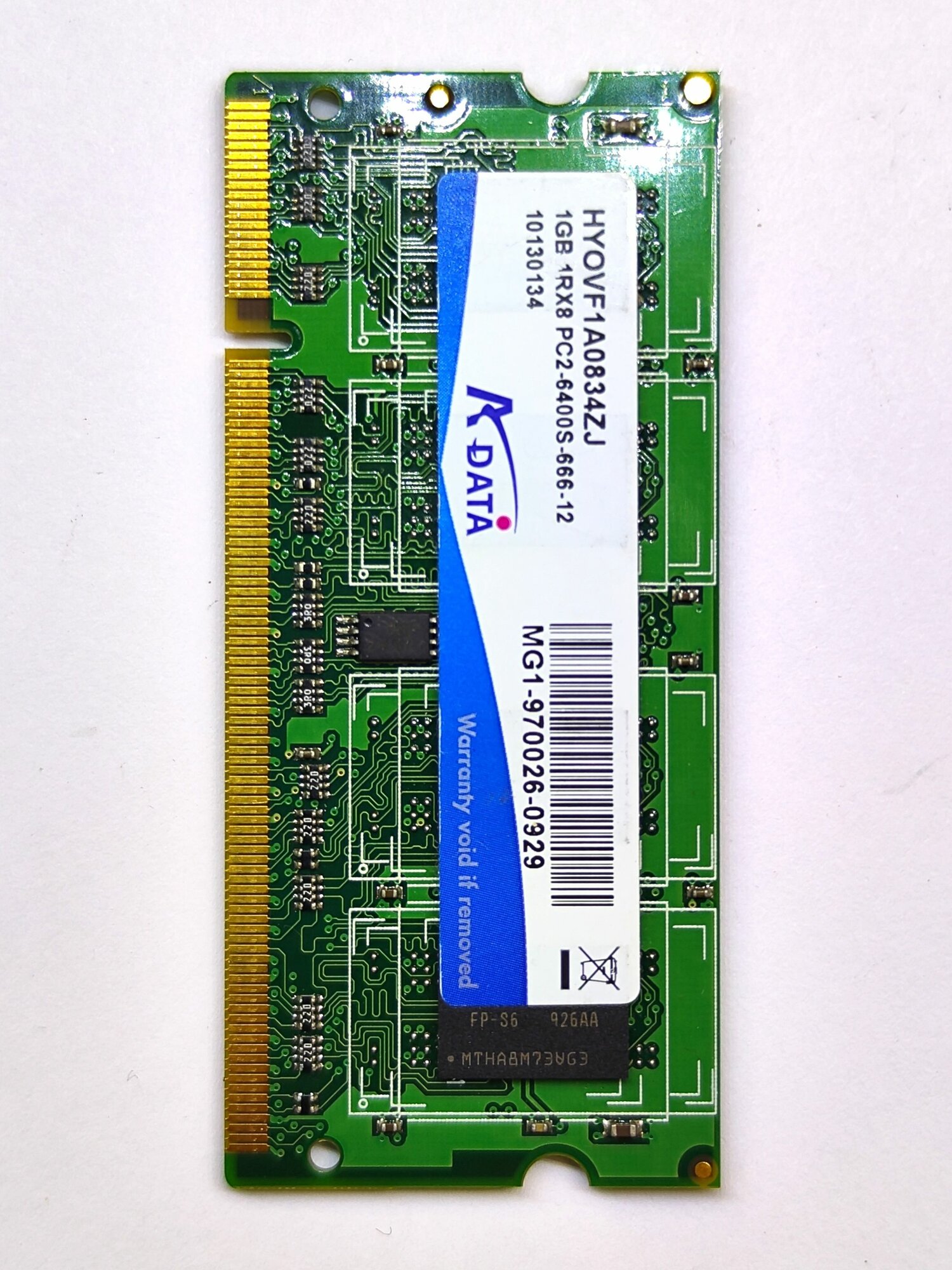 Оперативная память для ноутбука DDR2 Adata HYOVF1A0834ZJ 1GB 1RX8 PC2-6400S- 666-12