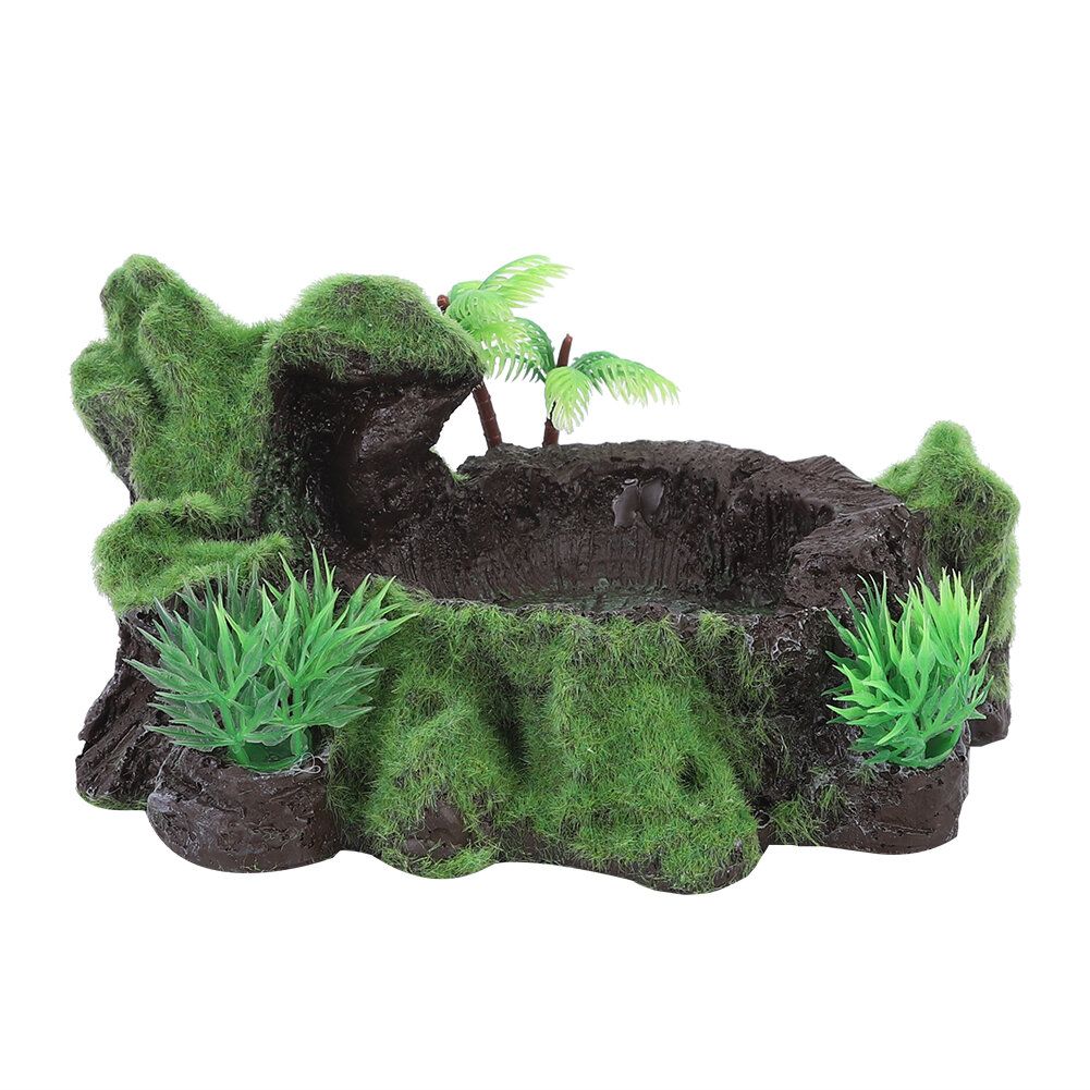 ZR-012 Смола Моделирование Растений Аквариум Ящерица Рептилия Кормушка Черепаха Еда Кормушка для воды Аквариум Орнамент