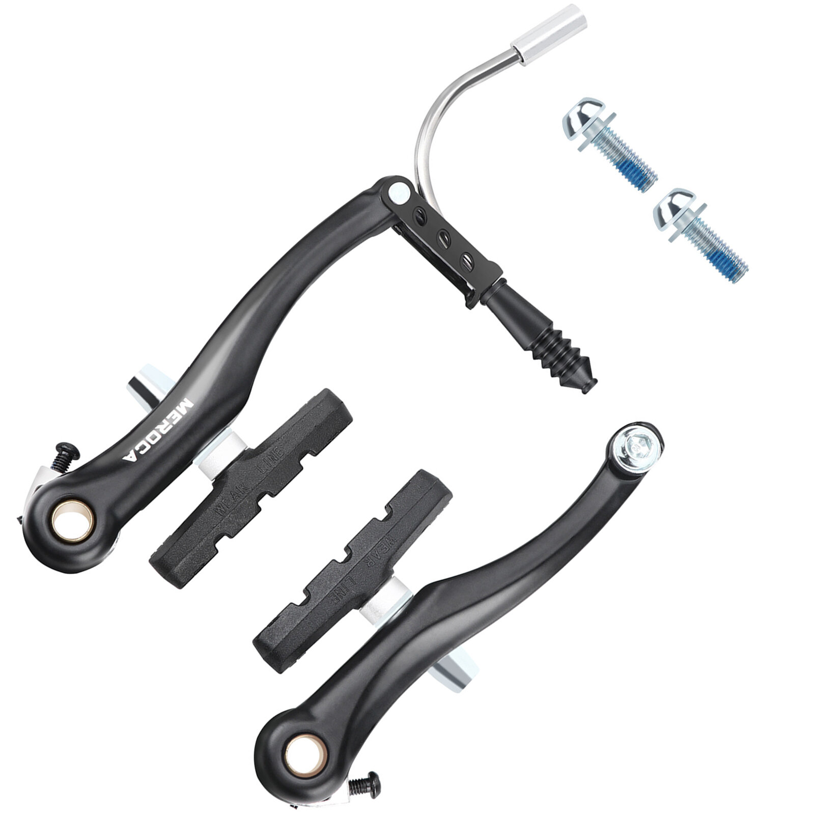 Комплект тормозов V Brake для велосипеда, высокие прозрачные тормоза V Brakes, складные велосипеды для горных велосипедов, туристические велосипеды, тормоза V Brakes из алюминиевого сплава, направляющие из нержавеющей стали, длина 110 мм