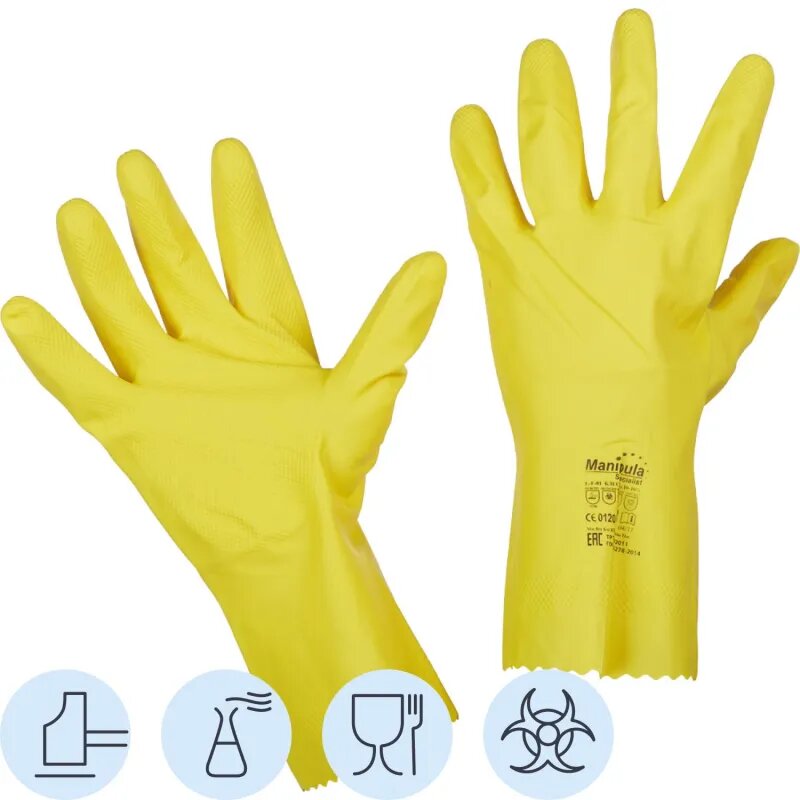 Перчатки защитные латекс Manipula блеск (L-F-01/CG-941) р.7-7,5 (S)ПС Manipula Specialist 1392105