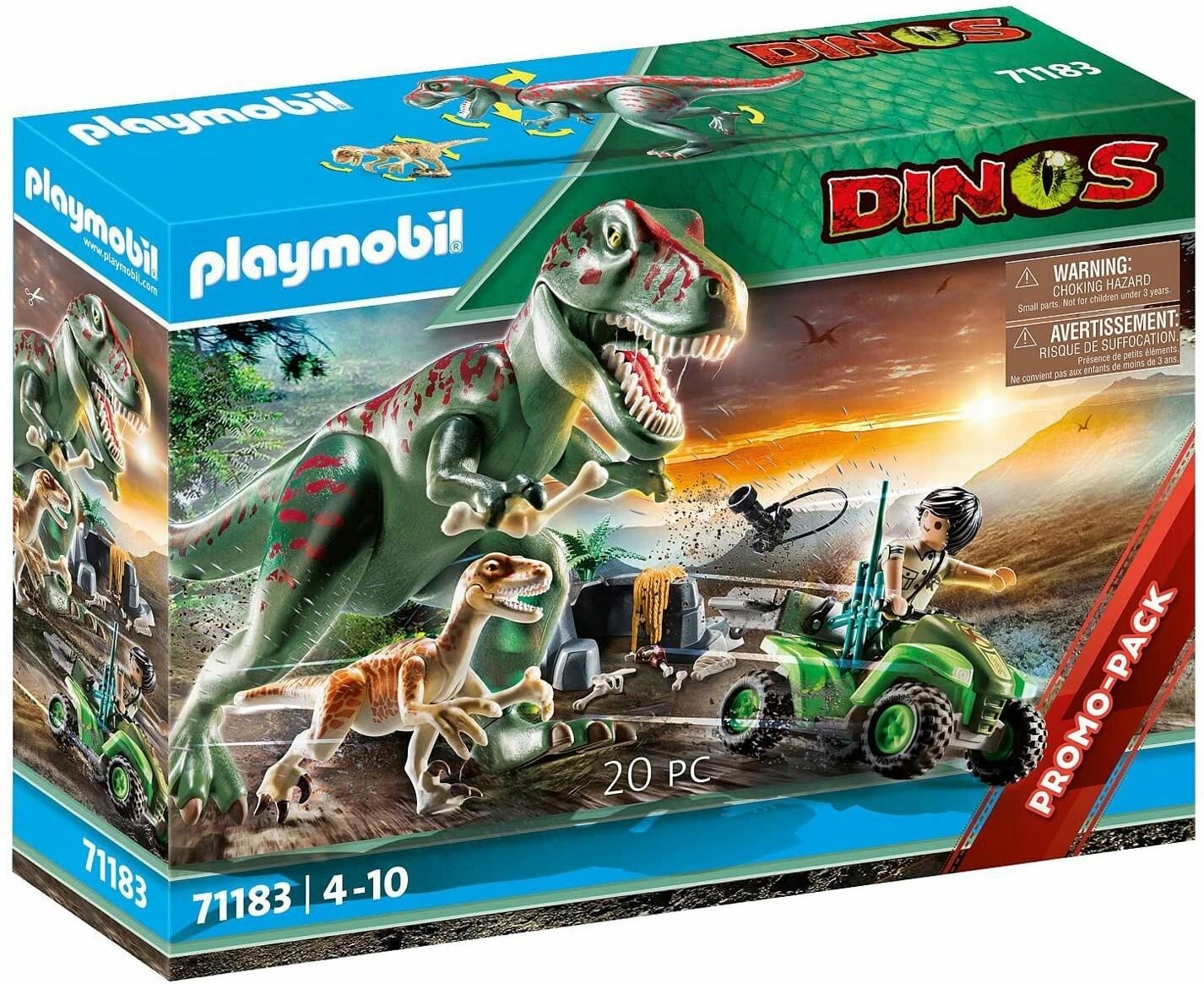 Конструктор Playmobil Dinos - Ти-Рекс атакует динозавров/ Атака тираннозавра - Плеймобиль 71183, для мальчиков, для девочек, унисекс, Конструктор пластиковый,5 лет,6 лет,7 лет,8 лет,9 лет,10 лет,11 лет