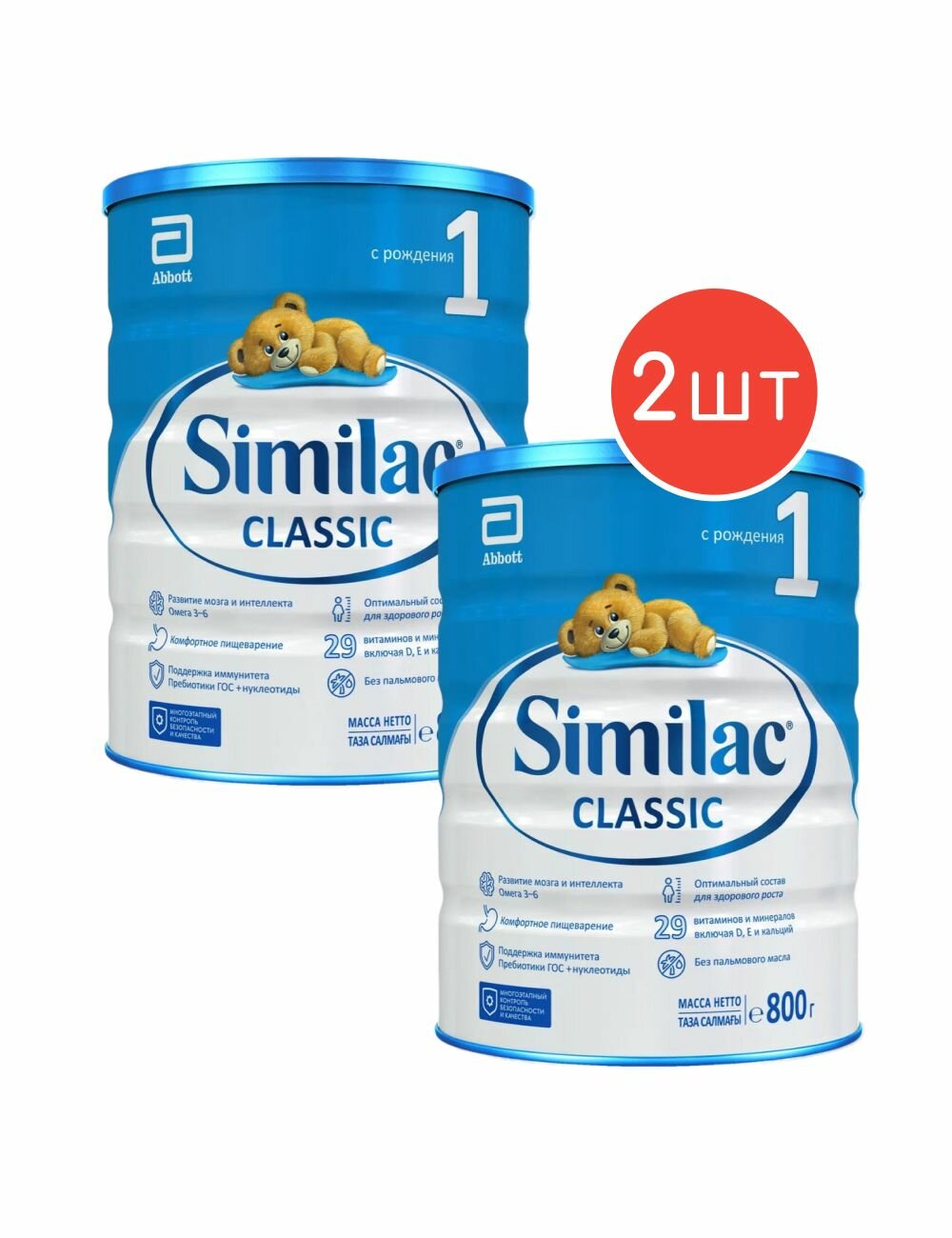 Молочная смесь Similac Classic 1 с 0 месяцев 800г 2шт
