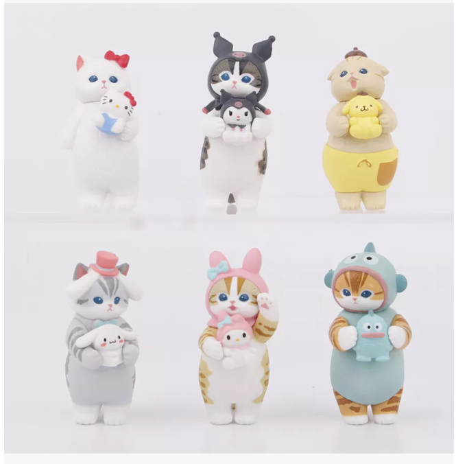 Набор фигурок из 6 шт Кошки Санрио, Хэллоу Китти (4-5см)
