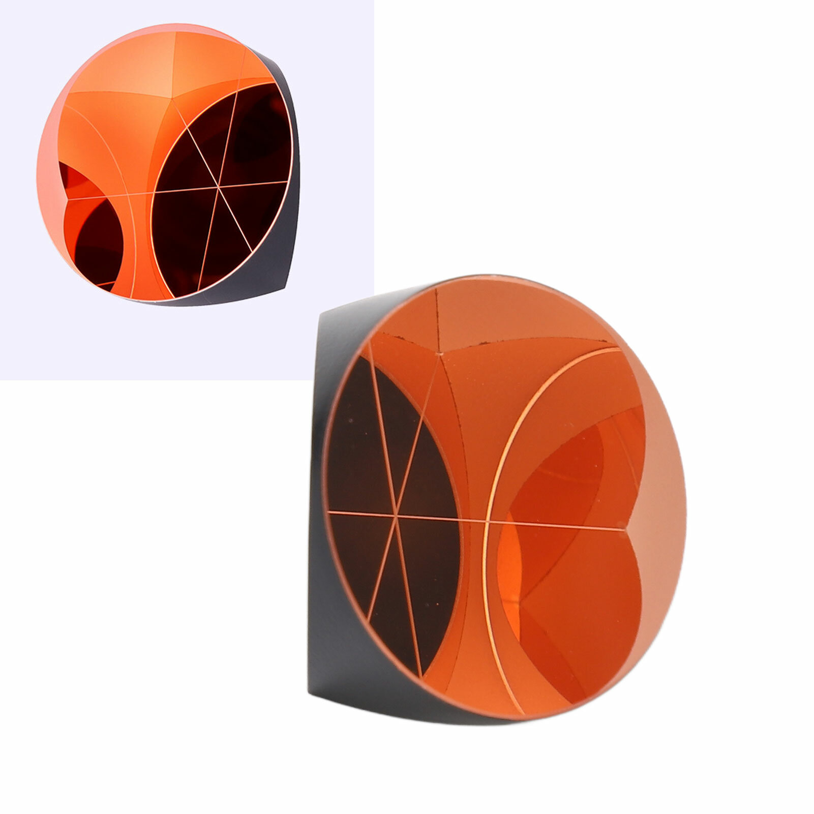 Трехгранный ретрорефлектор (кубический угловой призма) из оптического стекла с медным покрытием, диаметр 25.4 мм