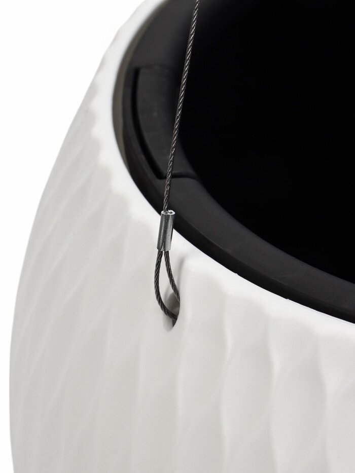 Кашпо для цветов «Жемчужина», 4 л, d=29 см, h=19.5 см, пластик, со вставкой, подвесное, белое