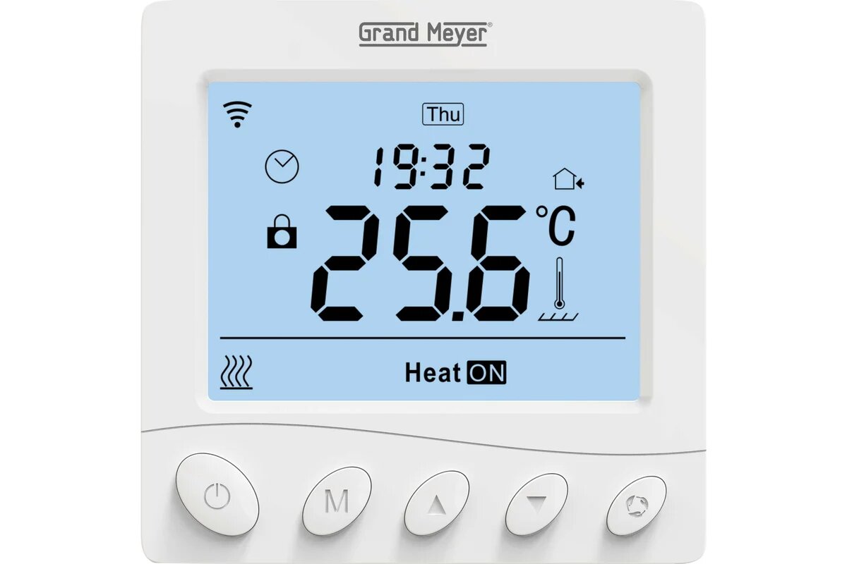 Grand Meyer W350 терморегулятор Wi-Fi белый для умного дома, управление климатом