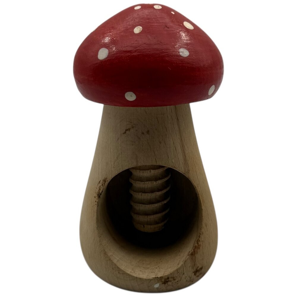 Игрушка. Орехокол "Гриб Мухомор", 11 см, дерево бук, роспись, 2010-2015 гг, Россия