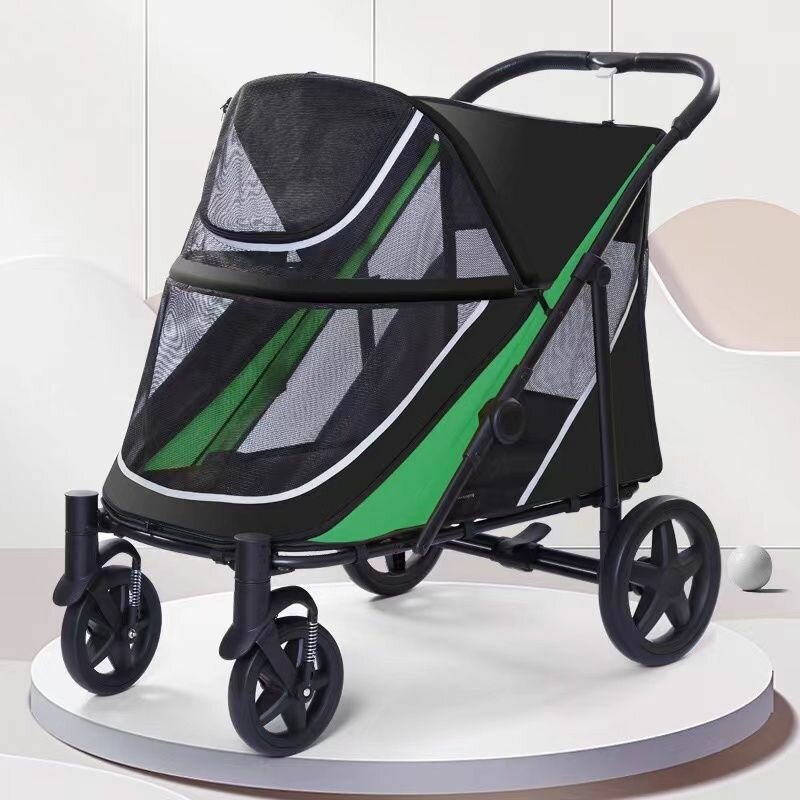 Высококлассный прогулочная коляска для домашних животных, подходит для средних и крупных собак(60 кг), большая вместимость, складная. Инвалидная коляска (тележка) для собак и кошек.