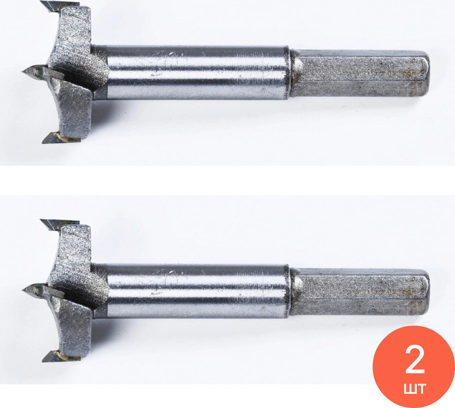 Сверло Форстнера Elitech / Элитеч по дереву, твердосплавное, с цилиндрическим хвостовиком, диаметр 28мм, рабочая длина 49мм / оснастка (комплект из 2 шт)