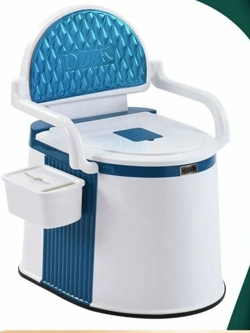 Ведро-туалет, кожаное, с подлокотниками, с креплением для бумажных полотенец