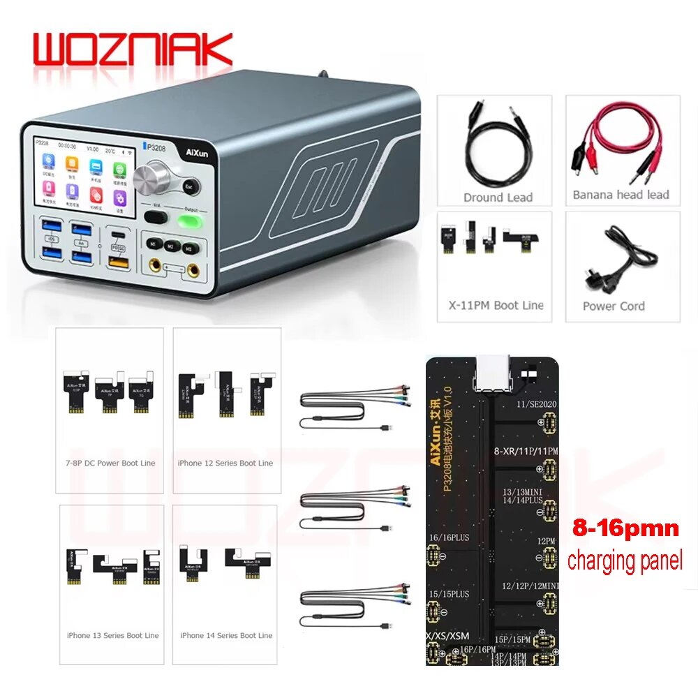 Источник питания Wozniak для iPhone 7-16PM 220v EU plug, With 8-16PM board