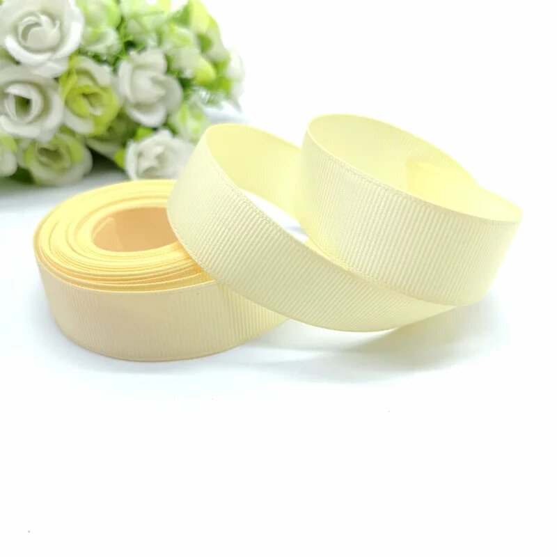 Лента репсовая LXGSMBENTENG 5 ярдов 6, 10, 15, 20, 25, 40, 50 мм Светло-желтый, Beige, 10mm
