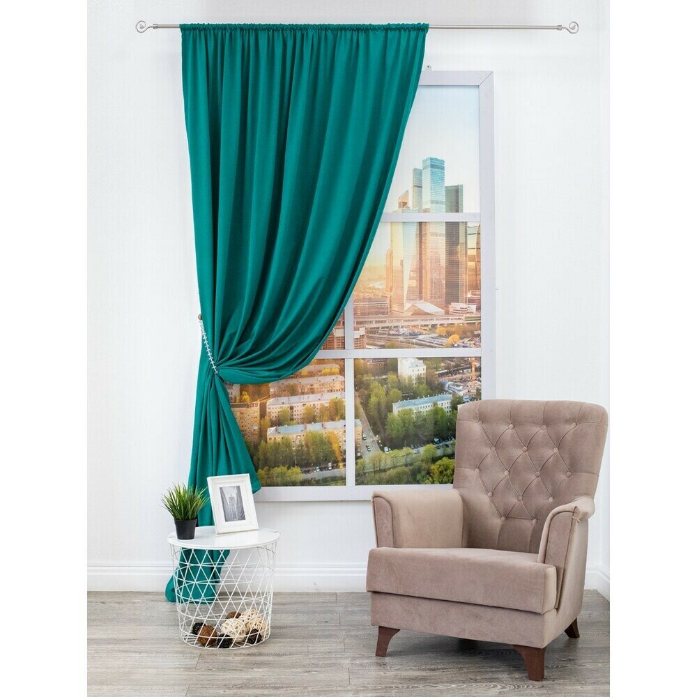 Штора бархат изумрудная 200х260 см Amore Mio (28977)