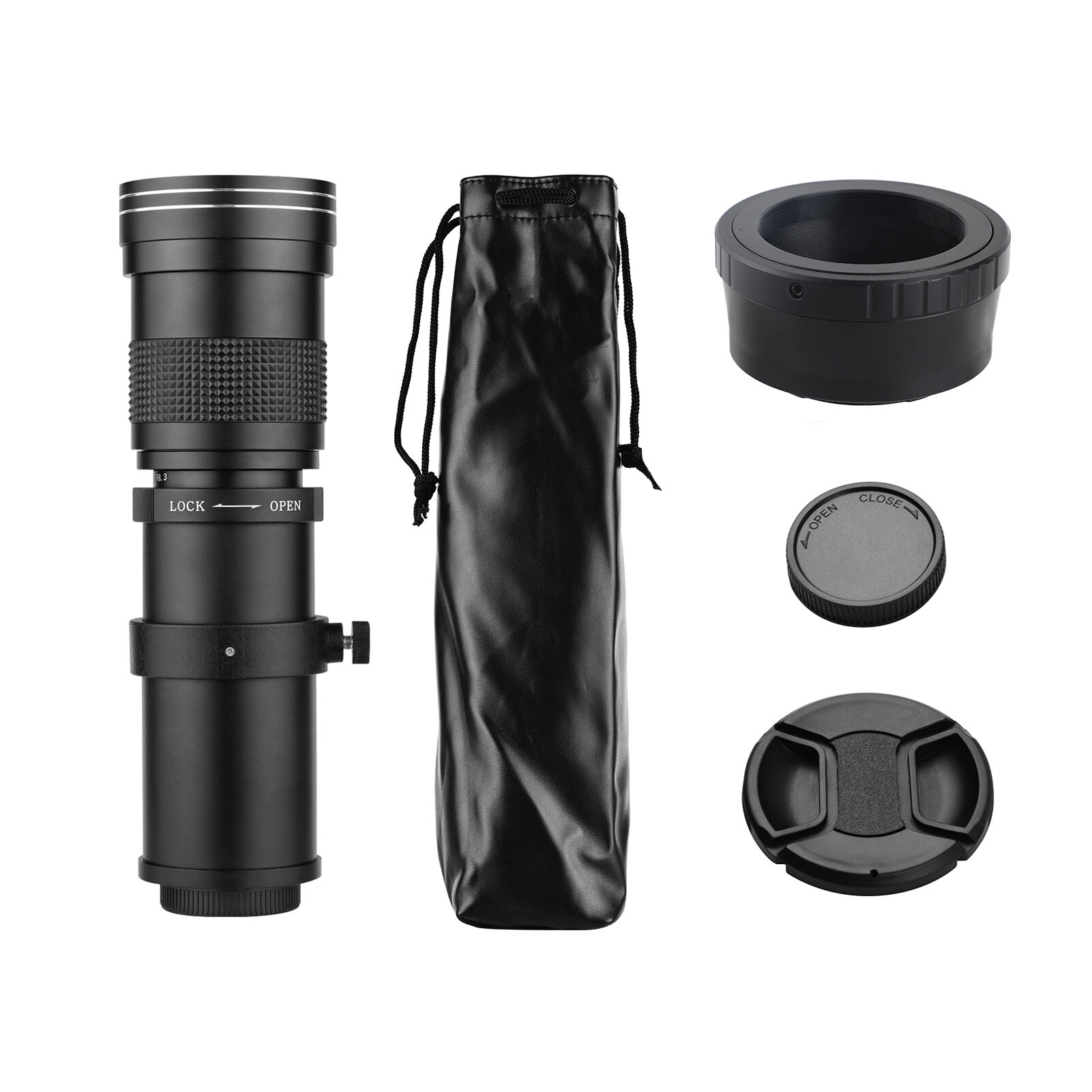 Camera MF Super Telephoto Zoom Lens F/8.3-16 420-800mm T2 Mount with M4/3 Adapter Ring 1/4 Thread Replacement for G9 GH5 II GX7 GX8 GX9 GX850 G90 G91 G95 G100 E-M1 E-M5 E-M10 I