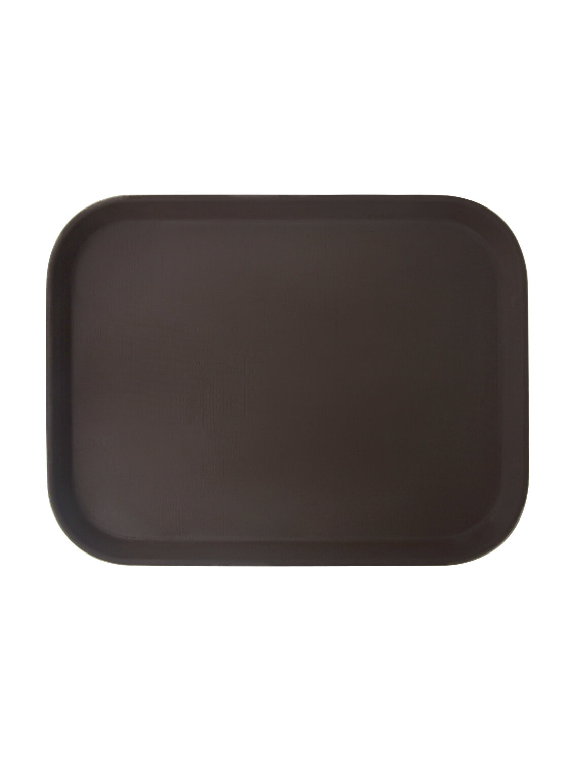 Поднос прорезиненный прямоугольный 410х300х25 мм коричневый из пищевого полипропилена KLEN
