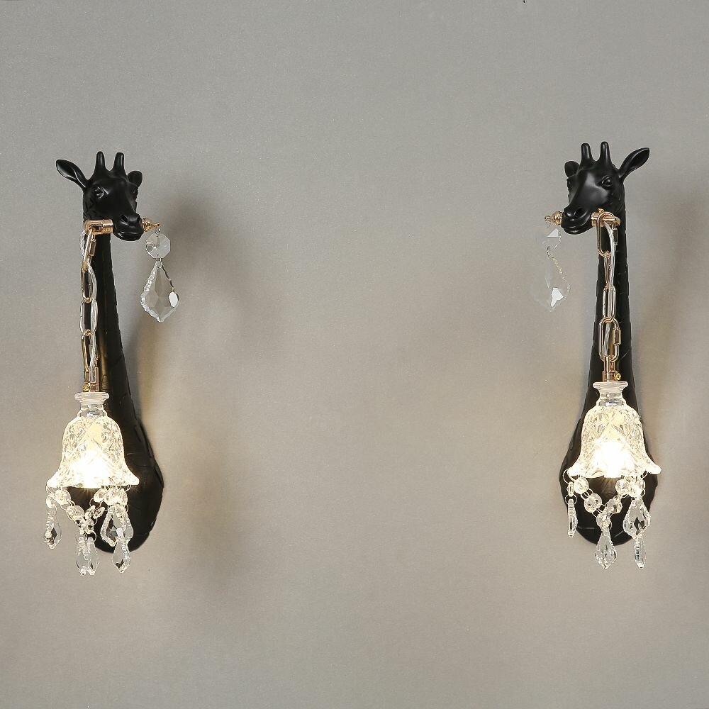 Настенная лампа в виде жирафа с выключателем для спальни, настенный светильник в виде животного (жирафа) для гостиной, коридора.