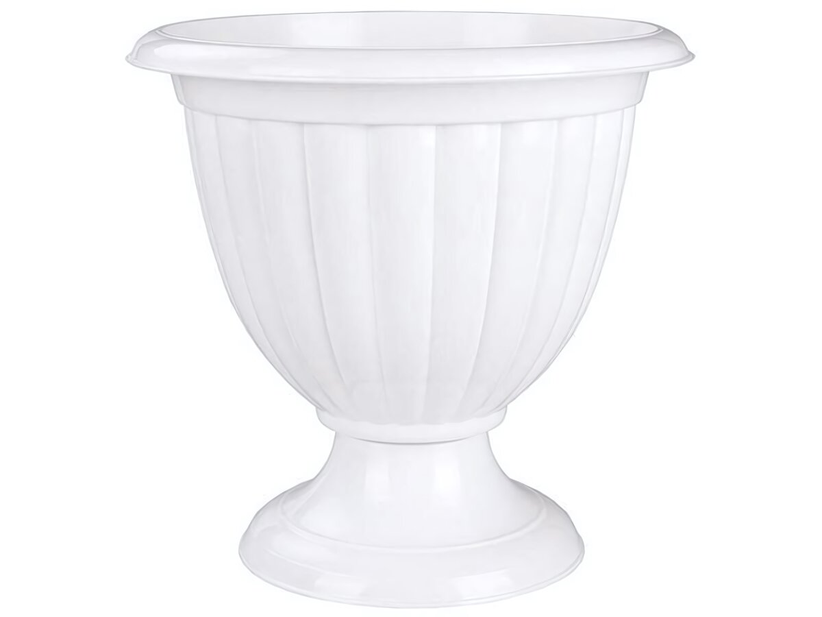 Вазон пластиковый 'Жасмин' 18л, белый, для комнатных растений