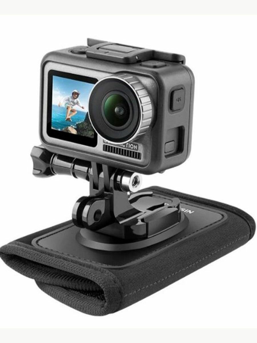 Крепление на рюкзак для экшн камеры с поворотной защелкой совместимо с GoPro; DJI; INSTA360; Sony; Xiaomi и др.