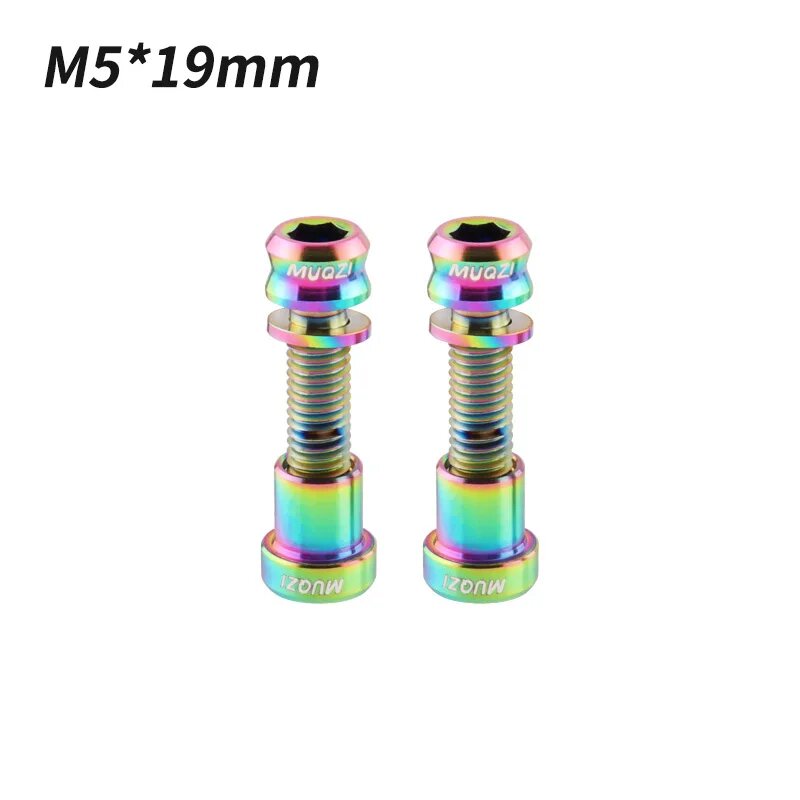 MUQZI Титановые болты для выноса руля M5x17 мм/M5x19 мм M5-19 Colorful 2 set