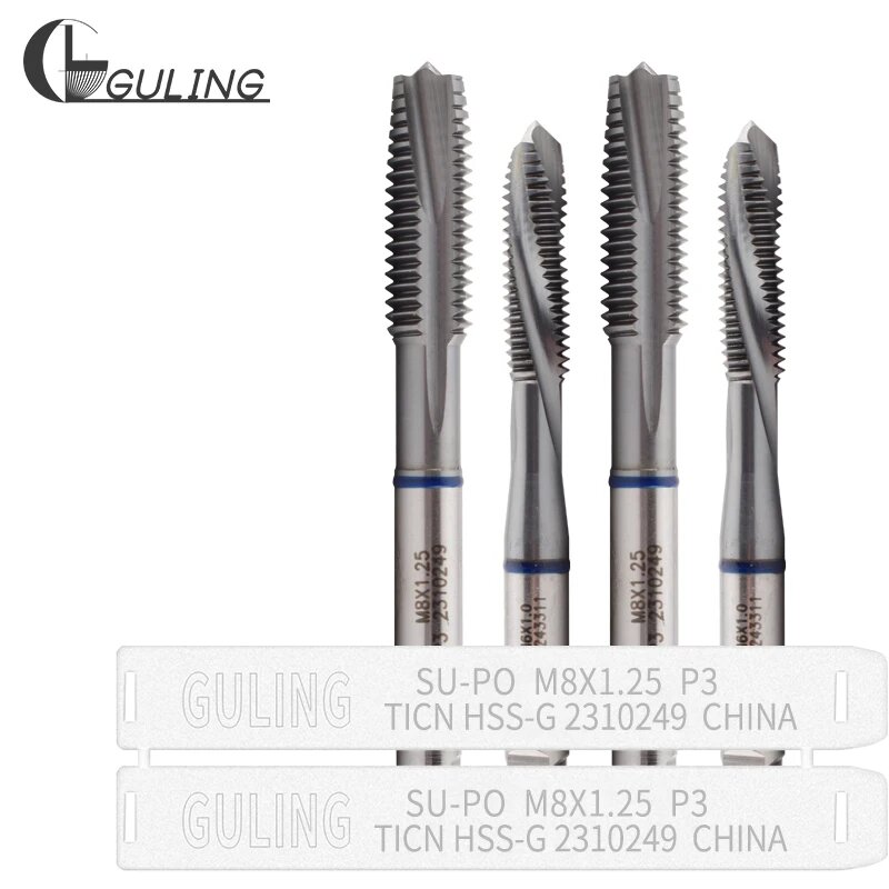 Метчик GULING M8x1.25 P3 TiCN HSS-G для нержавеющей стали