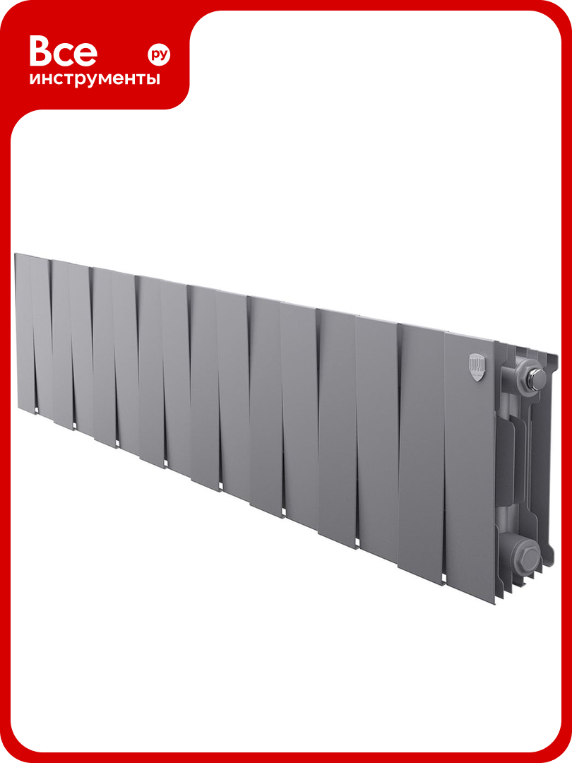 Биметаллический радиатор Royal Thermo PianoForte 200/Silver Satin 16 секций НС-1346025