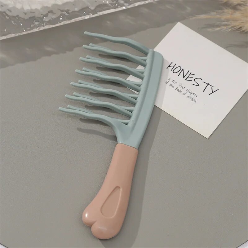 Двухрядная расческа для вьющихся волос Green-1pc