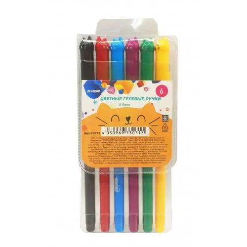 Набор цветных гелевых ручек CENTRUM 6 цветов 73071