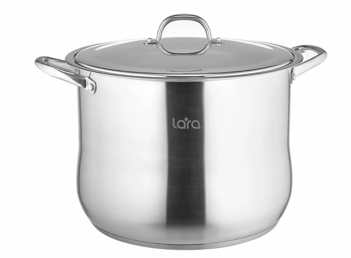 Кастрюля 17 л LARA, LR02-45, нерж. сталь, матовая полировка