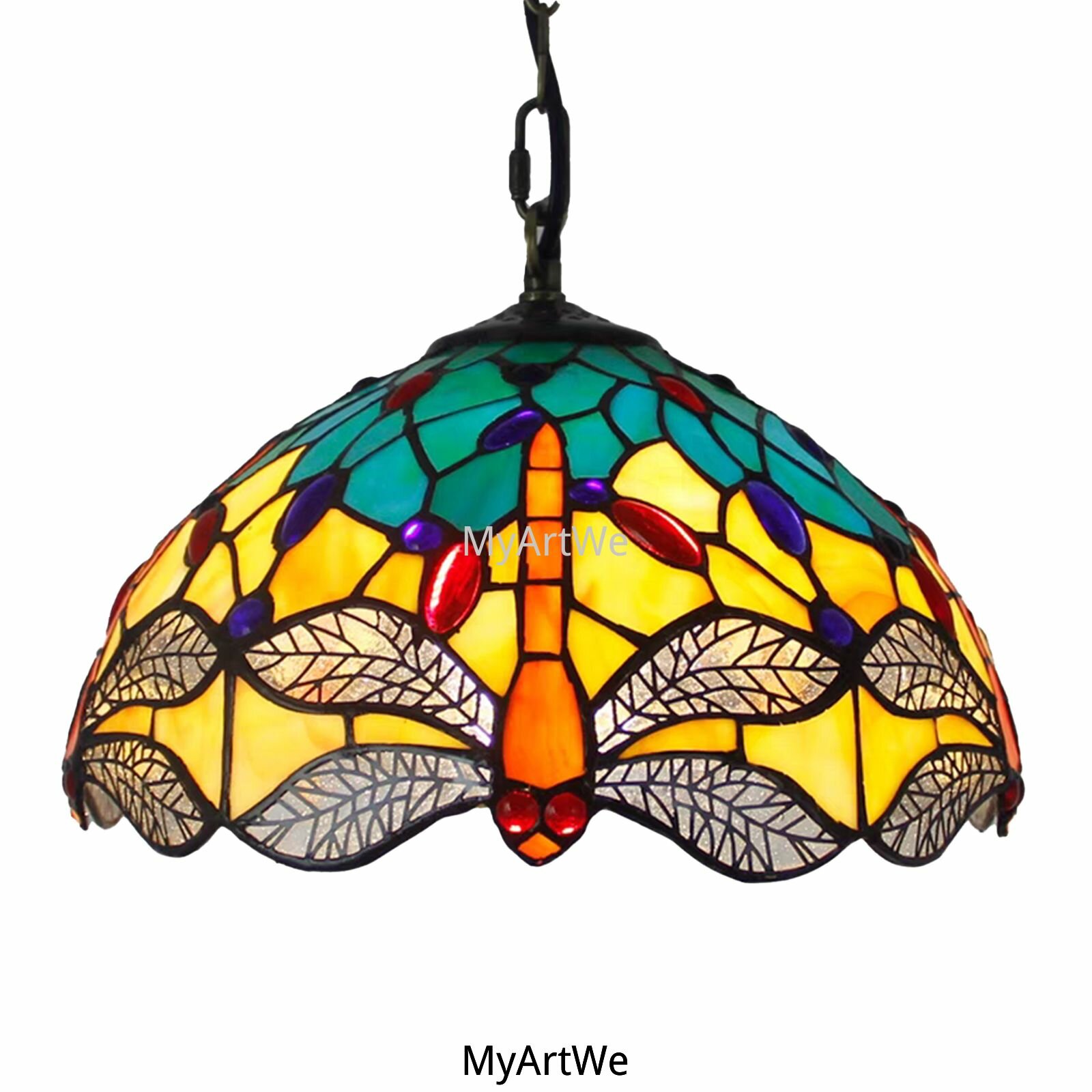 Люстра потолочная MyArtWe M158W 30 CM Стеклянная люстра в стиле Тиффани