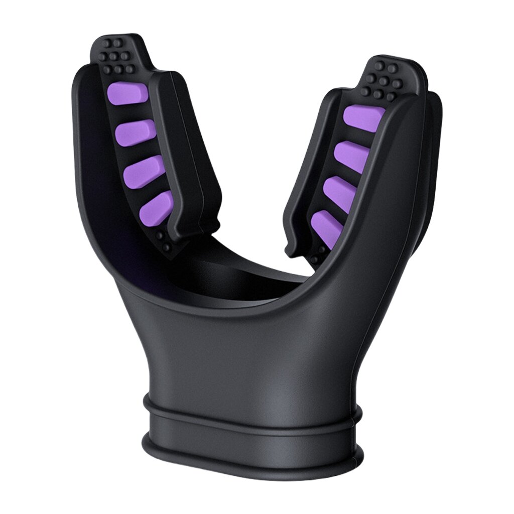 Практичный силиконовый загубник для подводного дыхания, Черный Фиолетовый