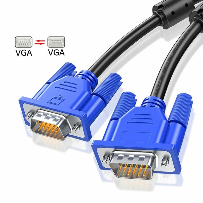 Удлинительный видеокабель VGA HD 1080P, кабель VGA типа «папа-папа» для компьютера, монитора, ТВ-приставки, проектора, удлинительный сигнальный кабель VGA-VGA