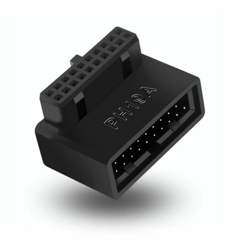 Адаптер расширения для внутренней платы материнской платы ПК с углом наклона 90 градусов USB 3.0 19-контактный разъем «папа-мама»