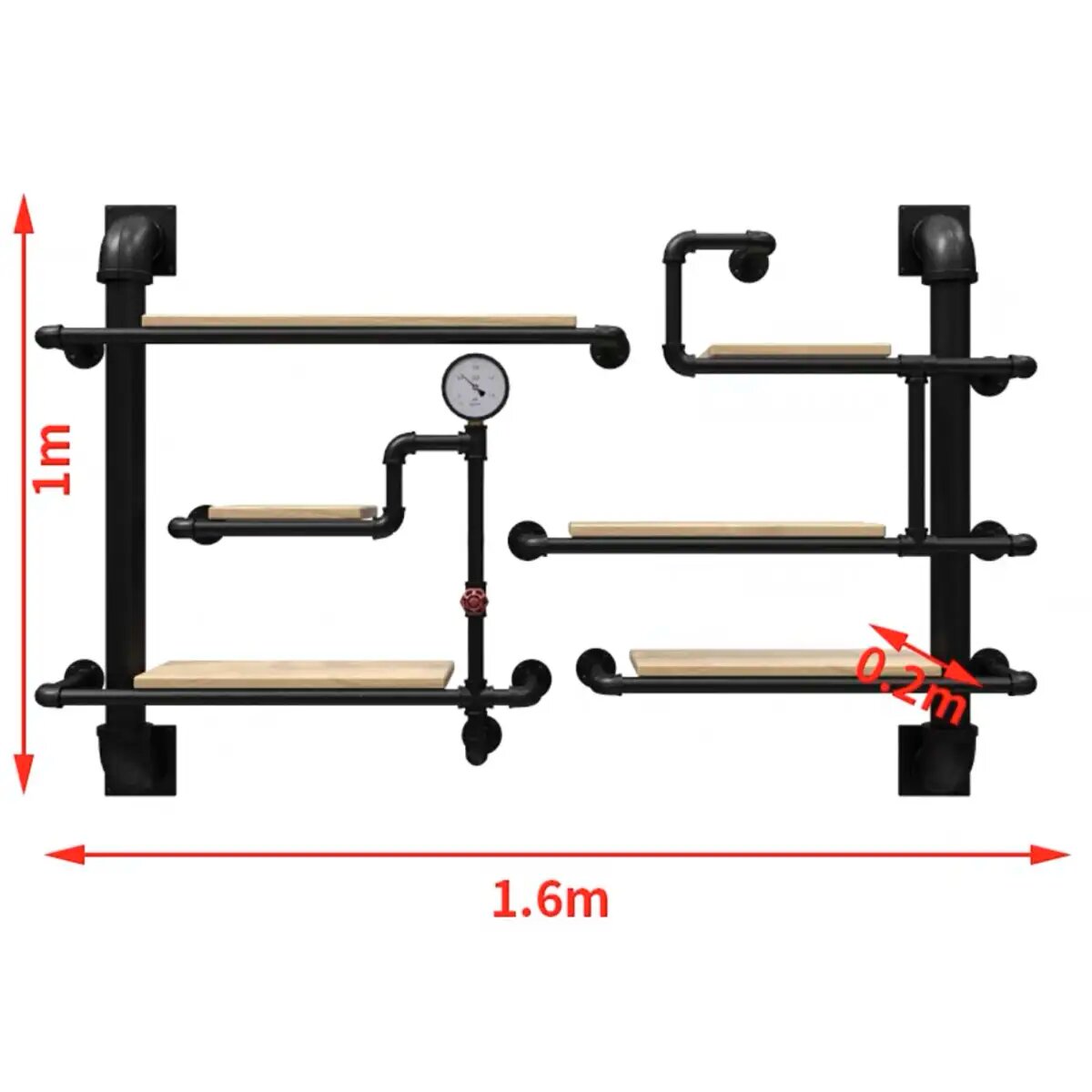 Интерьерные полки в стиле Industrial Furniture (160*20*100 cm)