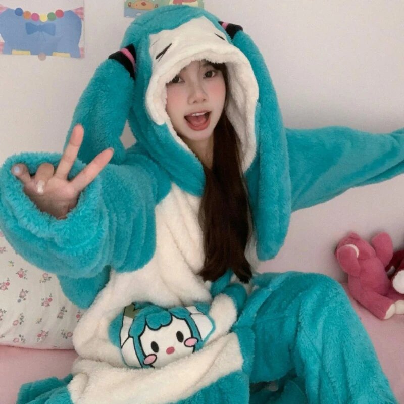 Халат MINISO с рисунком Хацунэ Мику, Hatsune Miku set, XXL 70-80kg, Унисекс 1 платье